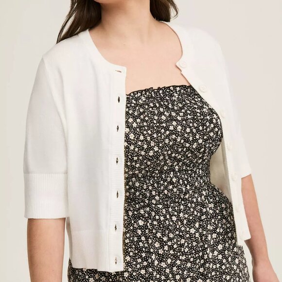 torrid | Sweaters | Torrid Sweater X L White Cardigan Crew Button Front ...